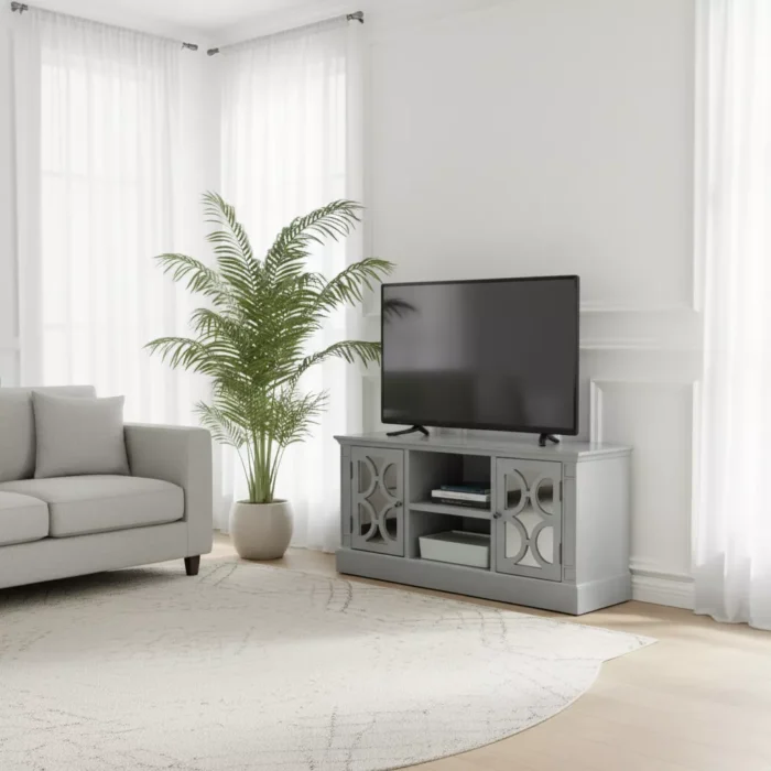 Blakely TV Unit Mirror & Timber Finishes - The Furniture Centre Cork